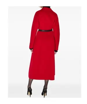 Elisabetta Franchi Coat In Double Cloth With Belt