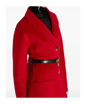 Elisabetta Franchi Coat In Double Cloth With Belt