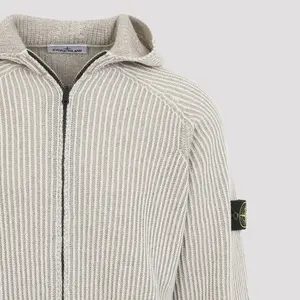 Stone Island Logo Patch Hooded Cardigan