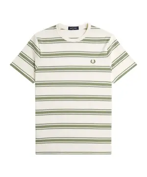 Fred Perry Horizontal Stripe Crew Neck Shortsleeve Tshirt - No