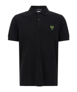 Comme Des Garçons X Fred Perry Short-sleeve Polo Shirt - Black/green