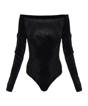 Alaïa Silk Long-sleeve Bodysuit - Black