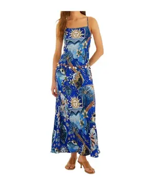 Farm Rio Sun Print Slip Maxi Dress - Blue