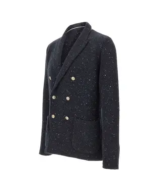 Eleventy Double-breasted Knit Blazer