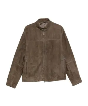 Brioni Suede High-neck Jacket