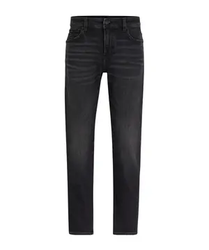 Hugo Boss Washed Straightleg Jeans - Black