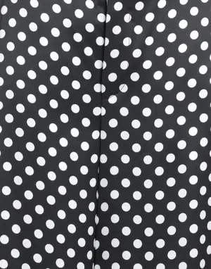 Saint Laurent Satin Polka Dot High Waist Wide Leg Pants