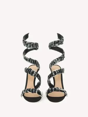 GIANVITO ROSSI Opera Feather-trim Heeled Sandals