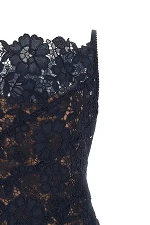 SELF-PORTRAIT Navy Spiral Lace Midi Dress