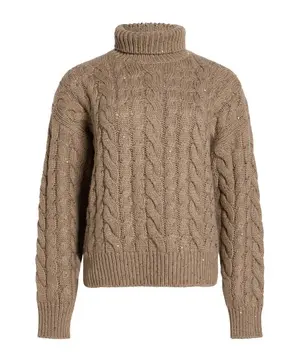 Brunello Cucinelli Solid-color Turtleneck Sweater - Light Brown