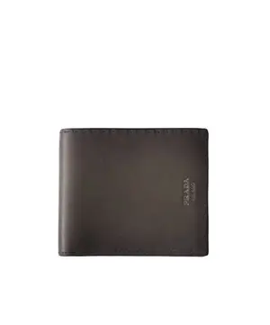 Prada Antiqued Leather Wallet - Graphite