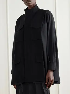 Sacai Crepe-trimmed Woven Shirt