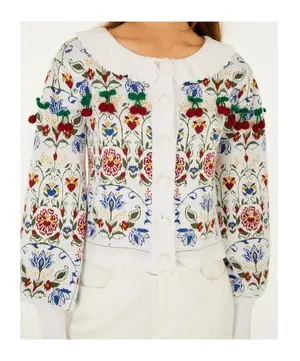 Farm Rio Cherry-appliqué Cardigan