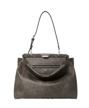 Fendi My Peekaboo Large Vintage-effect Leather Bag