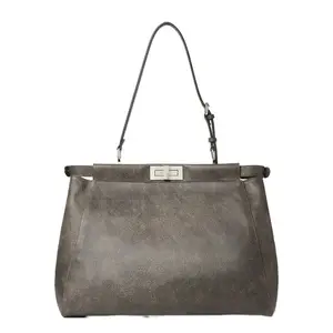 Fendi My Peekaboo Large Vintage-effect Leather Bag