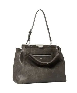 Fendi My Peekaboo Large Vintage-effect Leather Bag