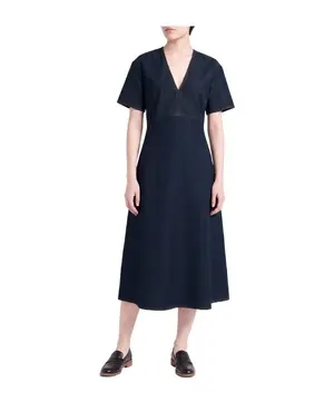 Max Mara Dark Short-sleeved Denim-effect Dress