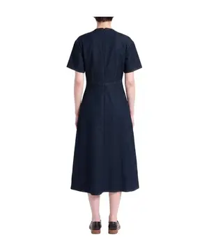 Max Mara Dark Short-sleeved Denim-effect Dress