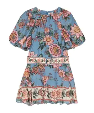 Farm Rio Wonderful Bouquet-print Minidress - Multicolor