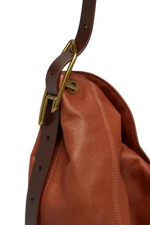 DIESEL® D-line-hobo Bag In Shiny Leather Shoulder Bag