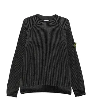 Stone Island Ribbed Knitted Sweater - Black
