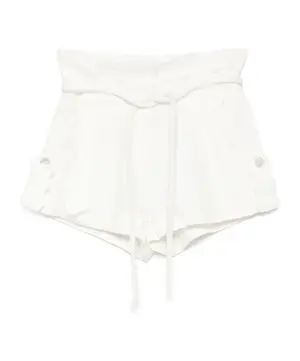 Farm Rio Lace-up Shorts - White