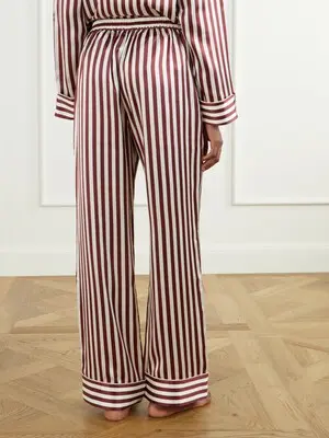 Olivia Von Halle Soren Striped Silk-satin Pajama