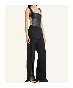 COURREGES Leather Effect Cut-out Bodysuit