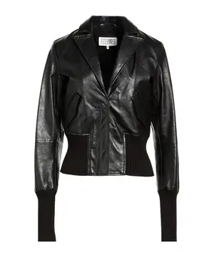MAISON MARGIELA Simple-style Leather Jacket - Black