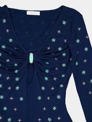 Rabanne Embellished Keyhole T-shirt