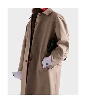 Prada Bonded Poplin Coat With Devoré Effect