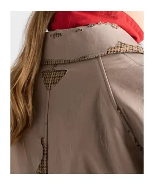 Prada Bonded Poplin Coat With Devoré Effect