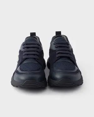 Prada Prax Leather And Fabric Sneakers