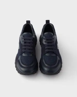 Prada Prax Leather And Fabric Sneakers
