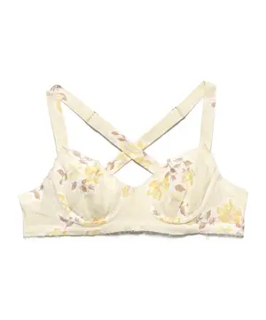 Prada Floral Print Old Linen Bra - Vanilla