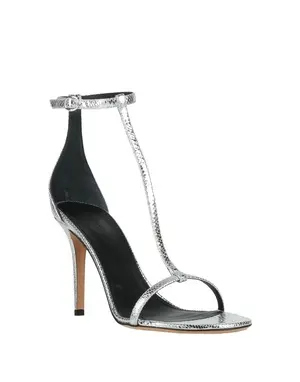 Isabel Marant Étoile Snake-print Leather Slide Sandals