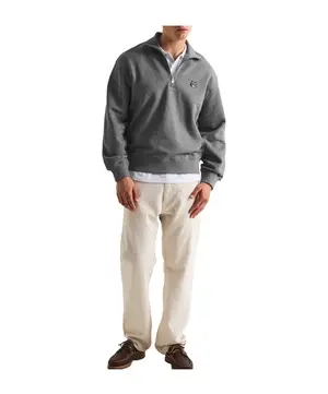 Maison Kitsuné Half-zipper Fleece Knitted Sweater - Grey