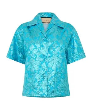 Gucci Jacquard Shortsleeve Shirt - Blue