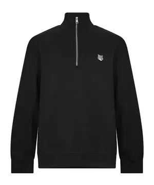 Maison Kitsuné Half-zipper Fleece Jacket - Black