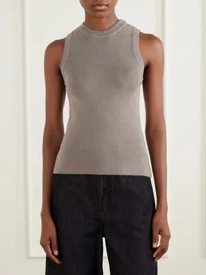 MFPEN Appointment Ribbed Merino Wool And Silk-blend Tank