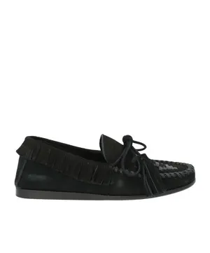 Isabel Marant Étoile Suede Fringe Loafers - Black