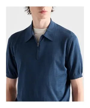 Prada Silk And Cotton Polo Shirt