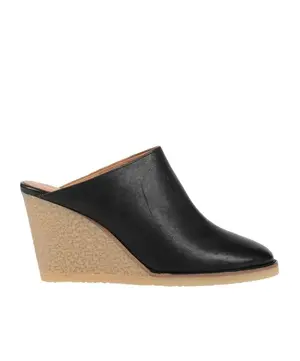 Isabel Marant Étoile Genuine Leather Round-toe Mules - Black