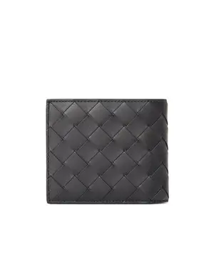 Bottega Veneta Woven Leather Bifold Wallet - Black