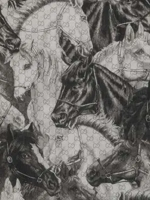 Gucci Gg Supreme Horse-print Scarf