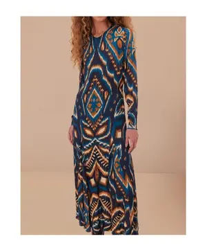 Farm Rio Pineapple Ikat Maxi Dress