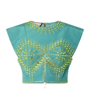 Gucci Sleeveless Silk Shirt - Blue