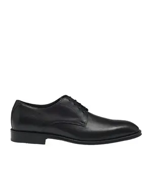 Hugo Boss Polished Leather Derby Shoes - Black