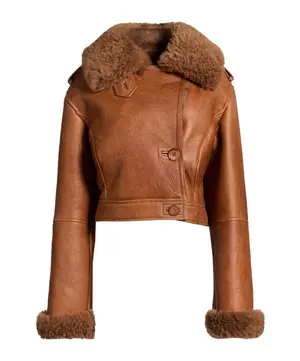 Chloé Short Shearling Jacket - Camel