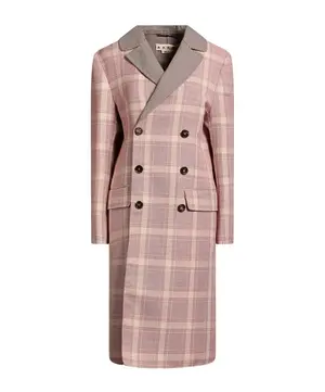 Marni Plaid Long Coat - Nude